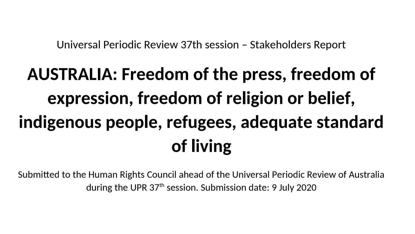 Report on the Situation of Human Rights in Australia - WEA - United ...